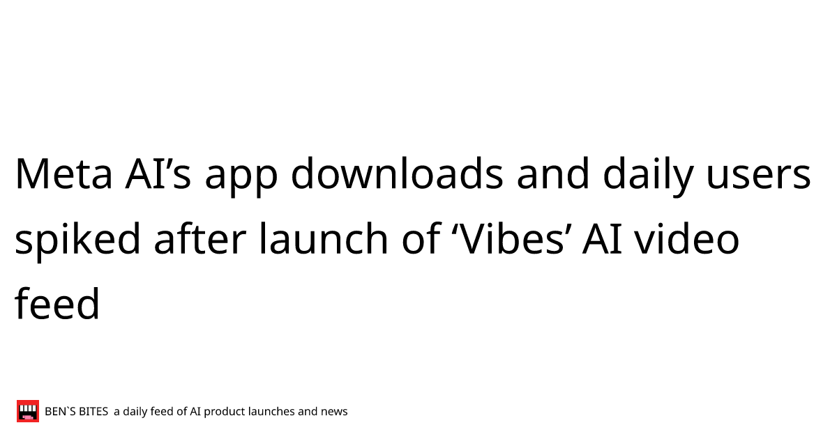 Meta AI’s app downloads and daily users spiked after launch of ‘Vibes ...